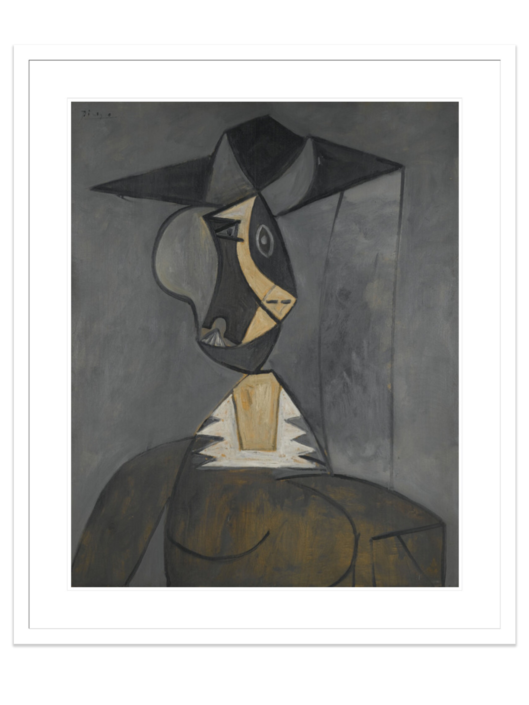 Woman In Gray Print by Pablo Picasso – Brooklyn Museum